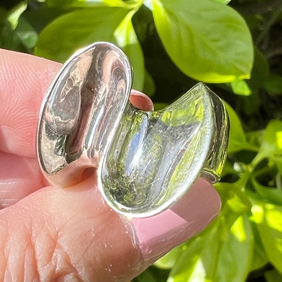 Jewelry | Vintage Huge Modernist Waive Design Ring Sterling Silver ...